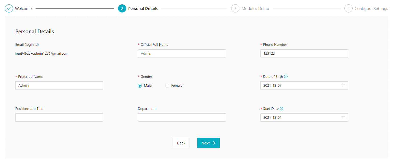 First time setup guide on Kakitangan.com