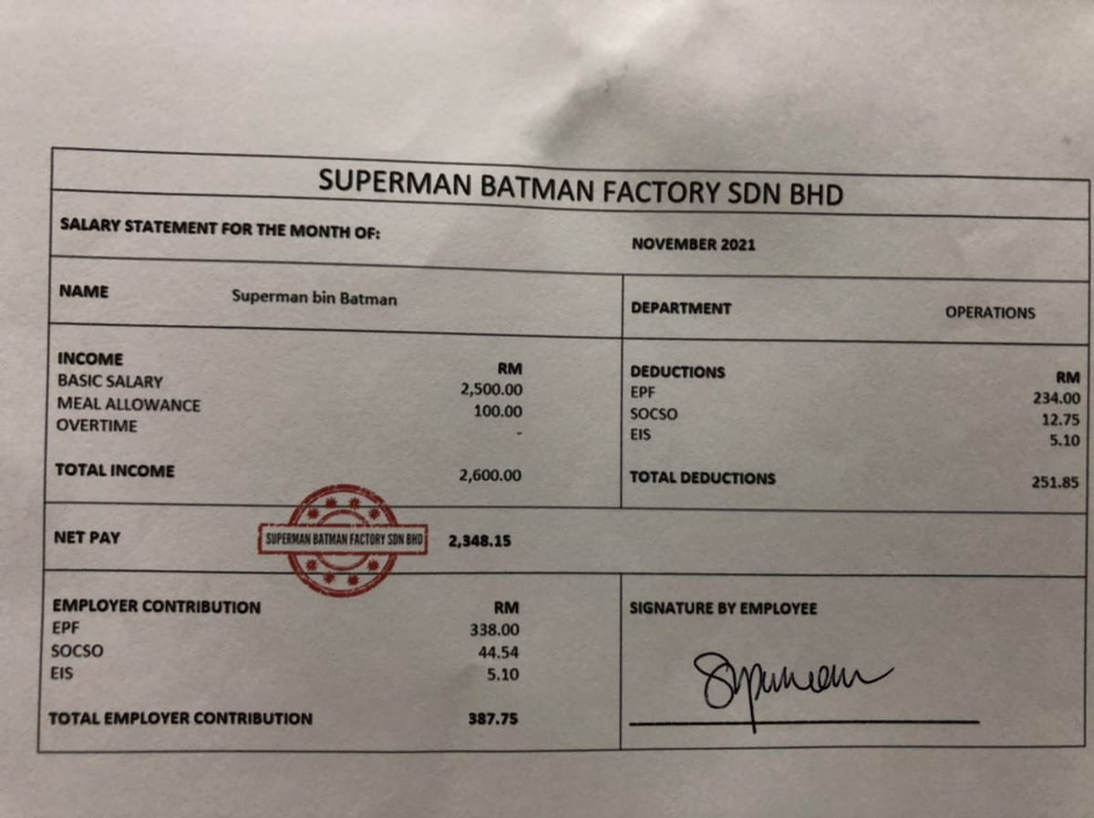 工资单 Payslip: 它的重要性与应该怎么样准备符合规格的工资单