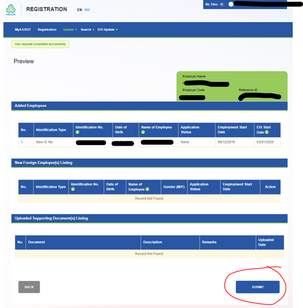How to add a new employee in Assist Perkeso Portal?