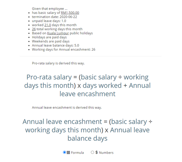 Leave Encashment on employee termination